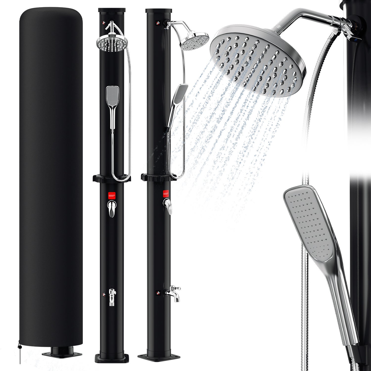 Douche solaire sans raccordement électrique Douche pool jusqu'à 60°C ...