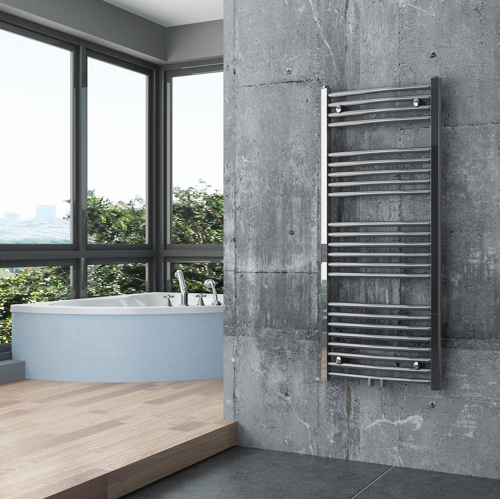 BERNSTEIN - Radiateur sèche-serviettes design 118x50cm acier inox ...