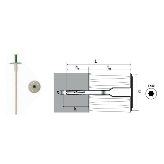 Boîte 200 Fixations d'isolant à visser 8x175 mm vis acier SCELL-IT ...
