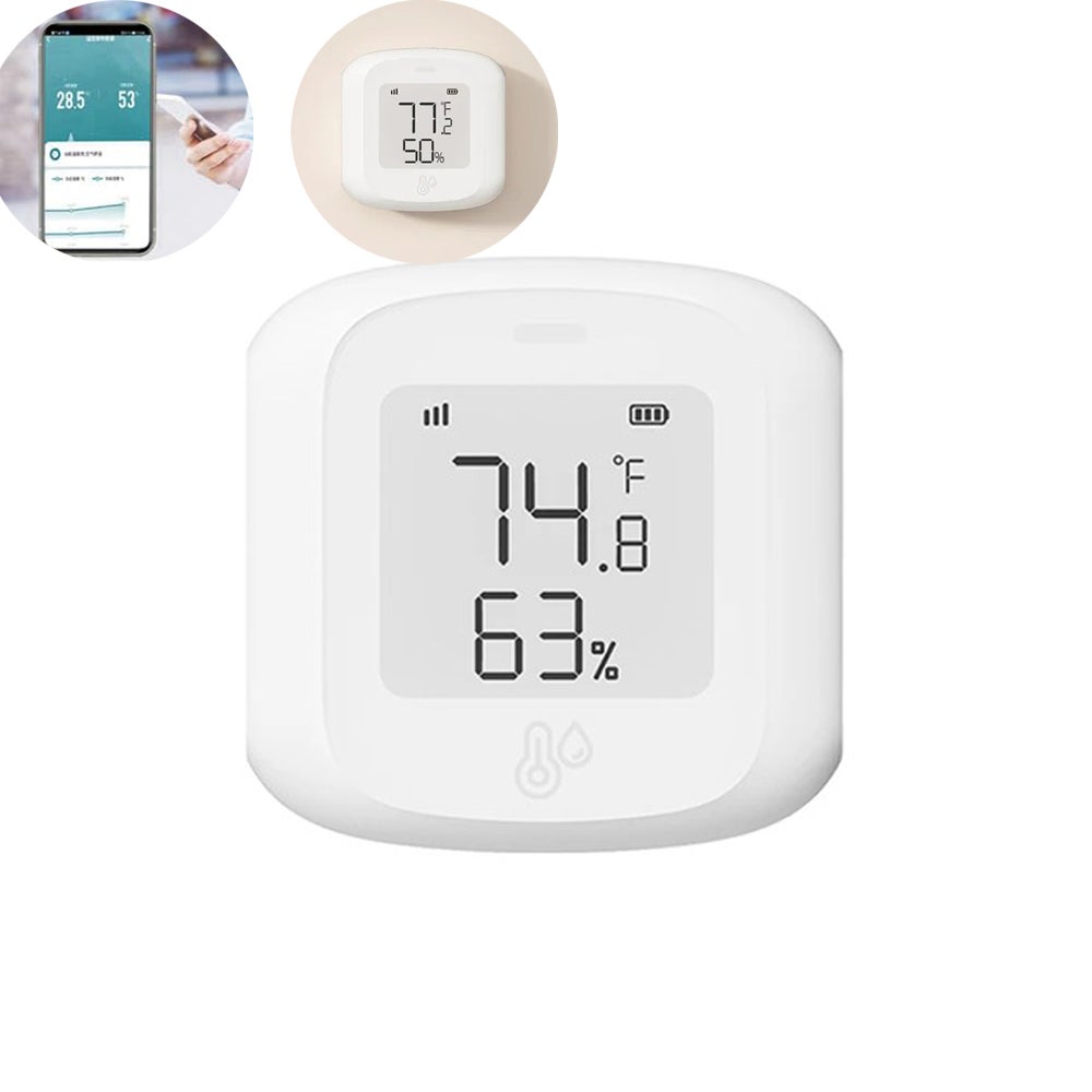 Termómetro e higrómetro Tuya Wi-Fi con pantalla LCD, conversión Celsius ...