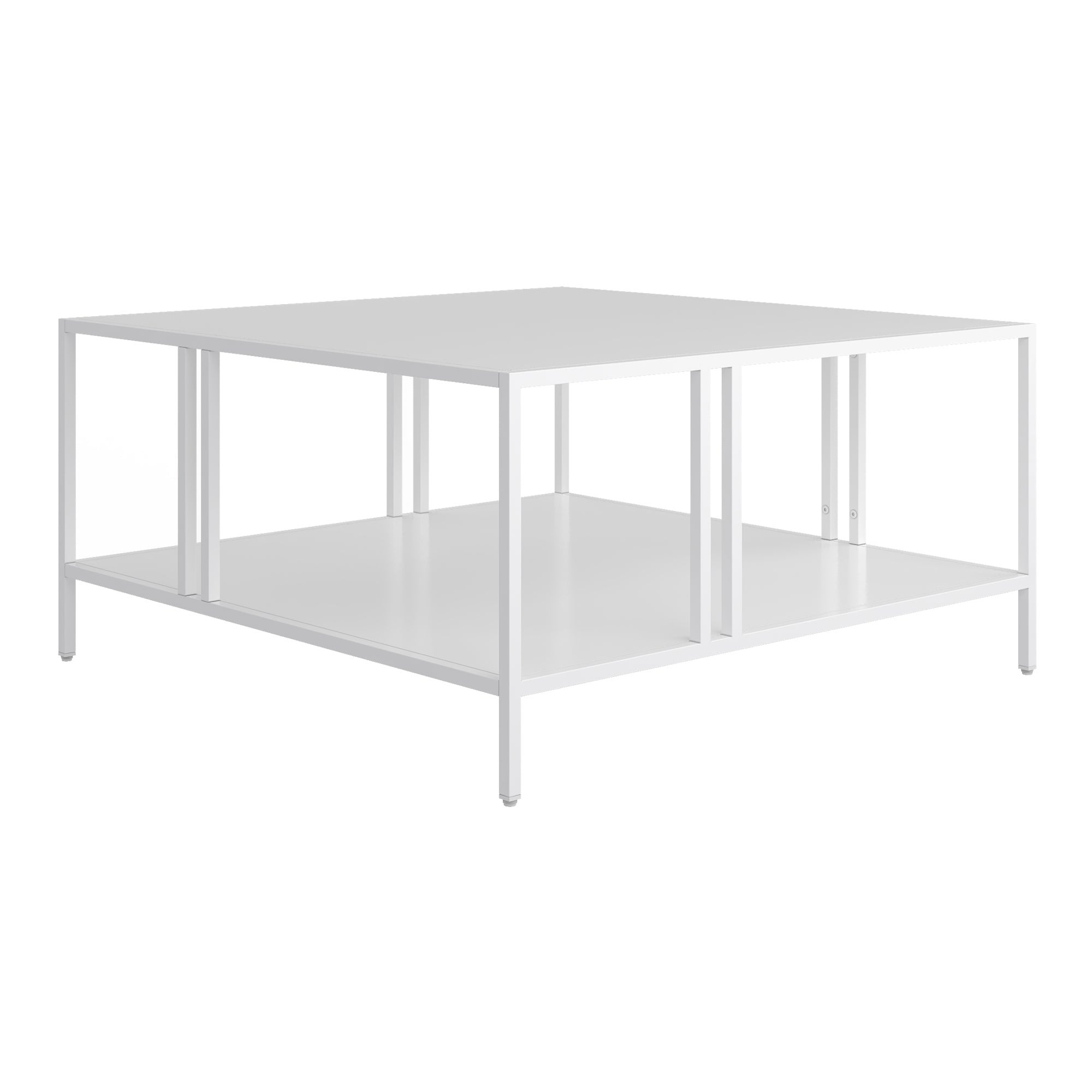Table basse console d'appoint métal 40 x 80 x 80 cm blanc 03_0010814 ...