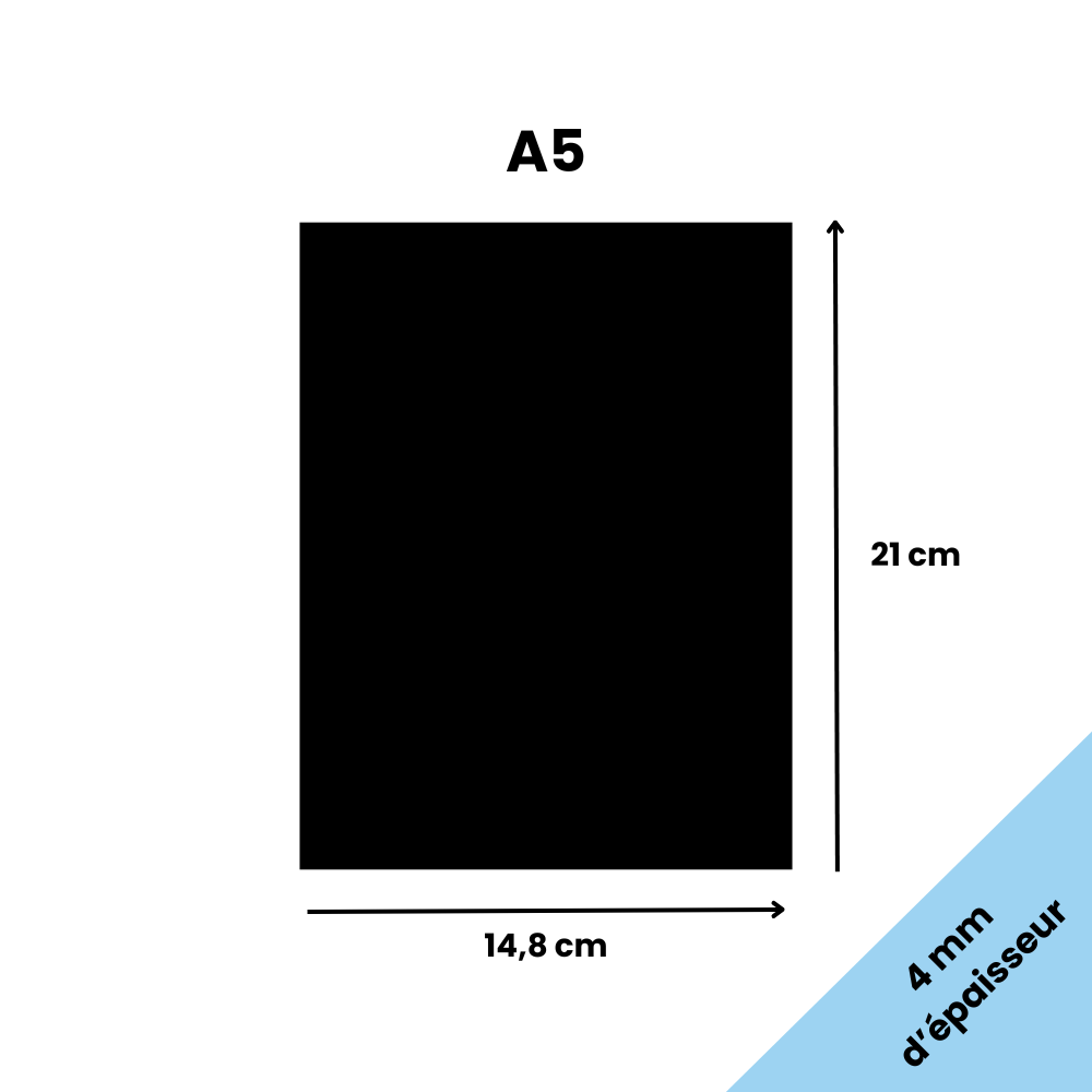 Plaque A5 verre acrylique noir 4 mm - Taille A5 (21 x 14,8 cm) - Verre ...