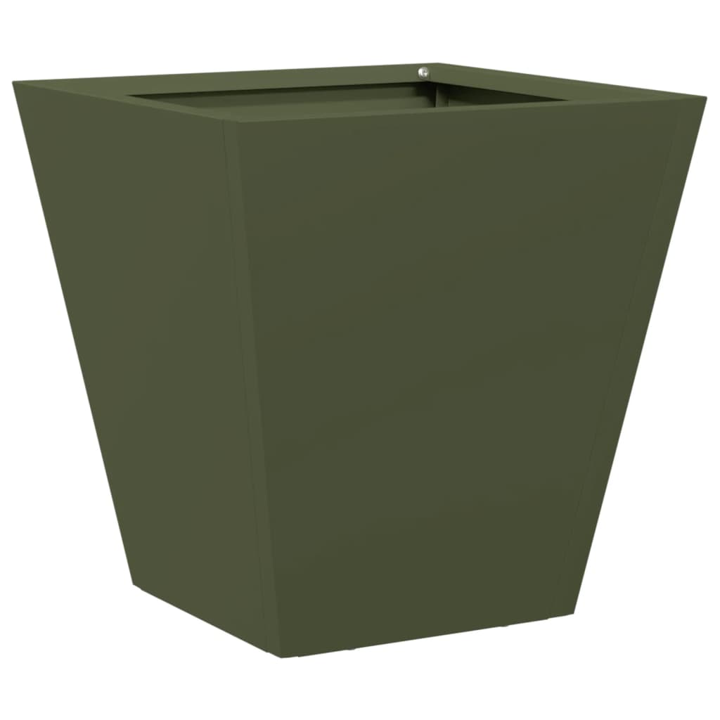 Jardinière | Pot de Fleurs vert olive 30x30x30 cm acier CFW22626 ...