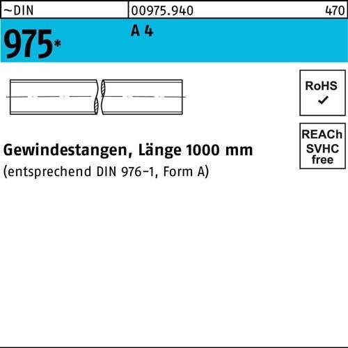 Gewindestange DIN 975 M14x 1000mm A 4 1 Stück | Leroy Merlin