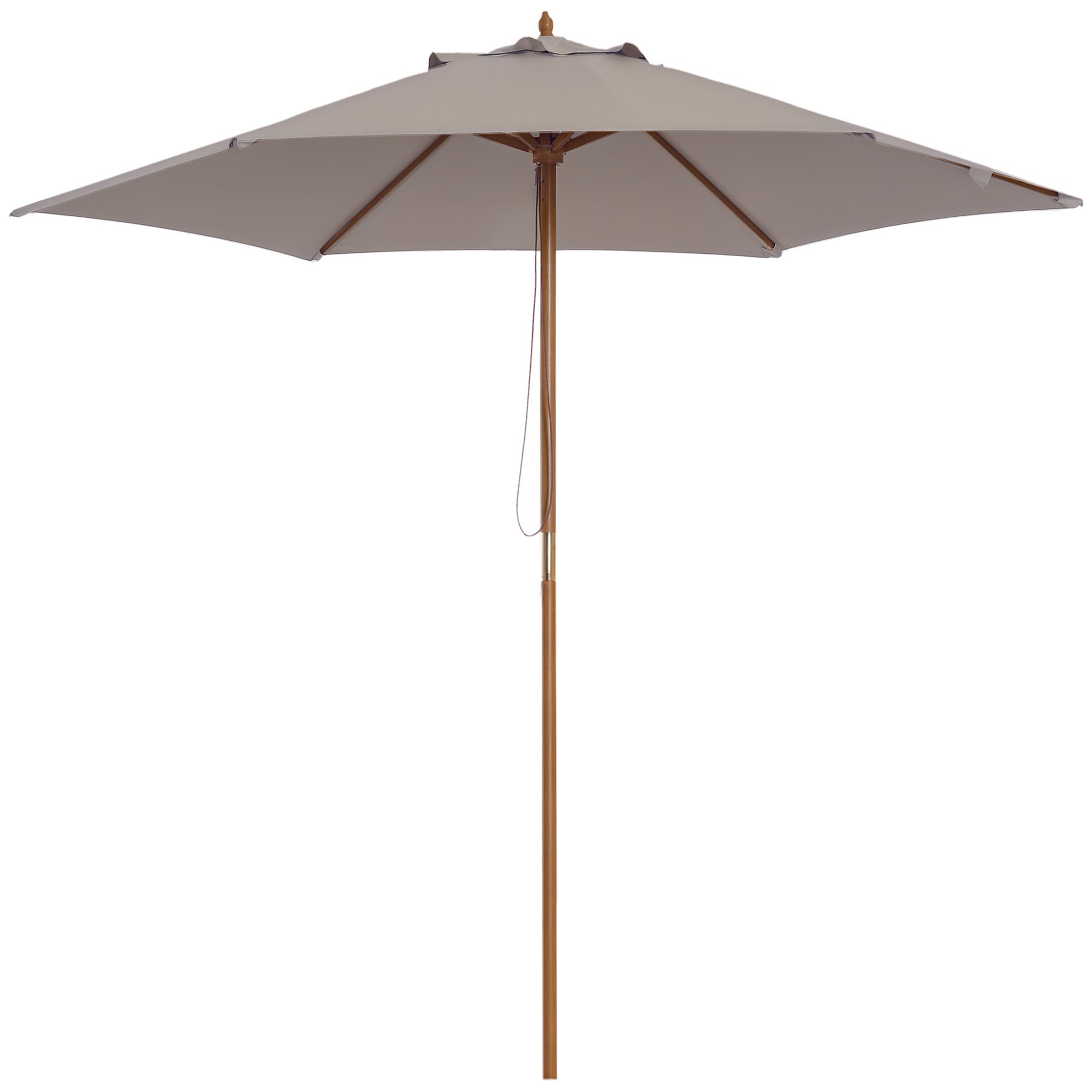 Parasol de jardin avec 6 lattes en bois et en tissu polyester, 2,5x2,3 ...