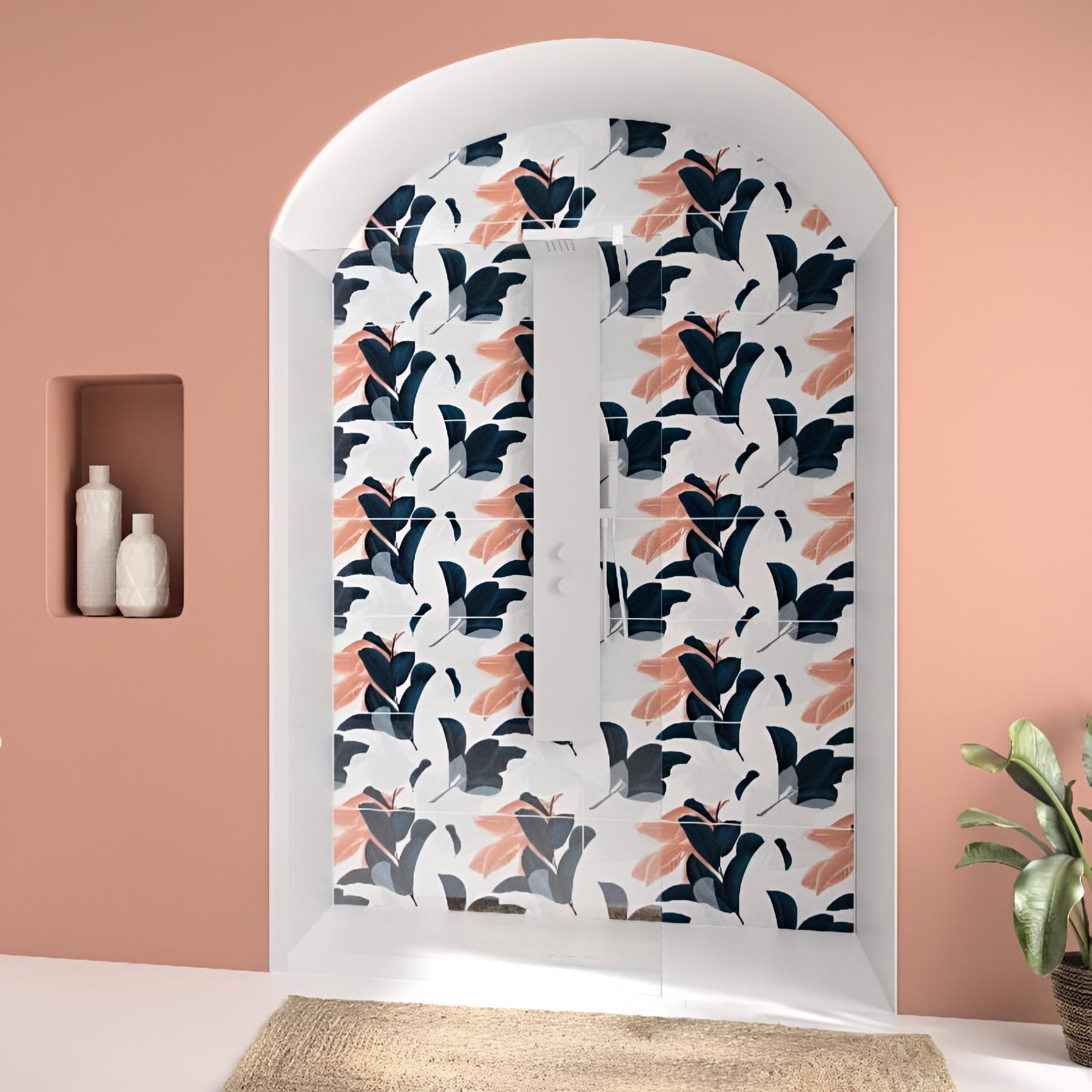 Panel de ducha de diseño Kinewall 150x202 cm loza color guayaba | Leroy ...