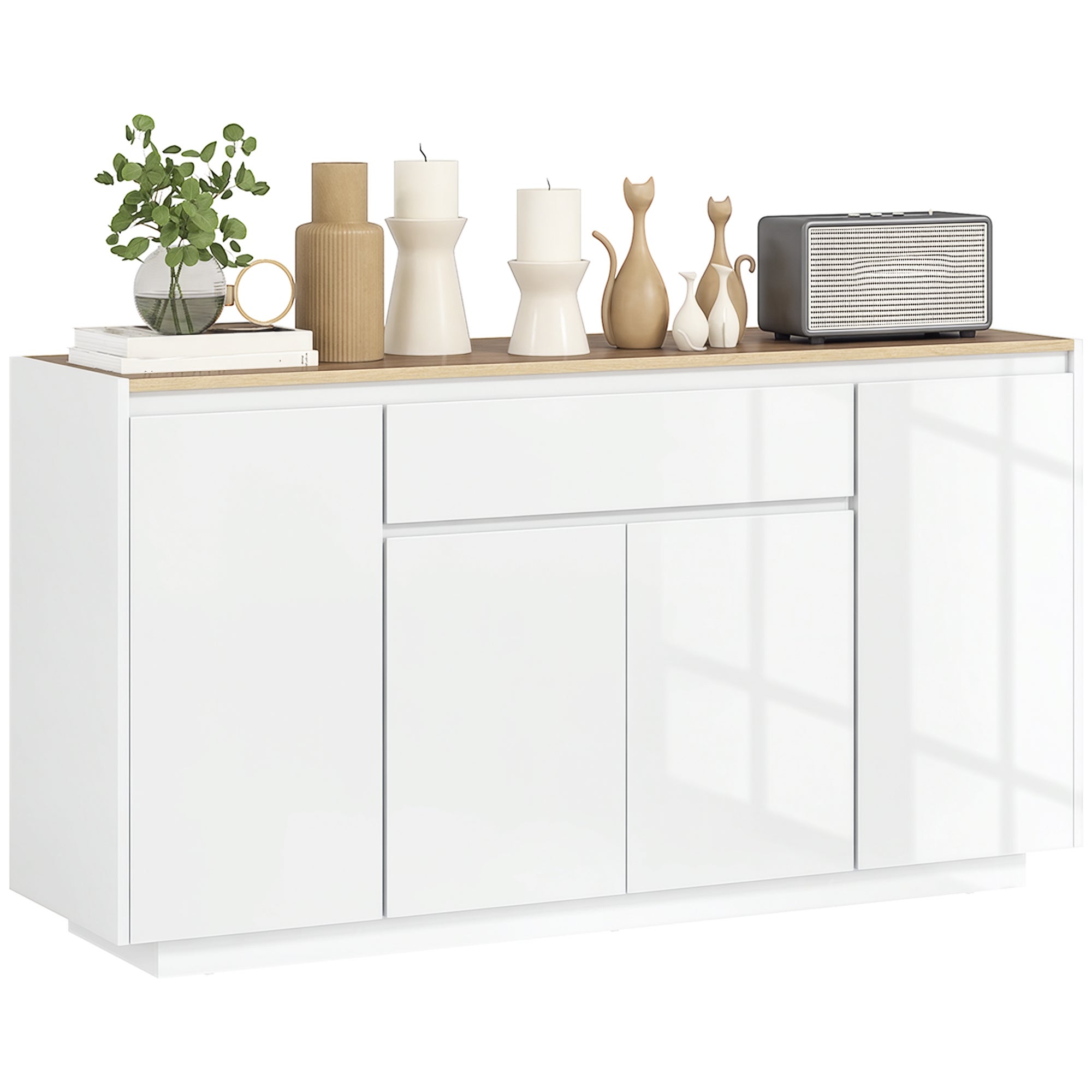 Buffet cuisine moderne avec tiroir et 3 placards étagères réglables ...