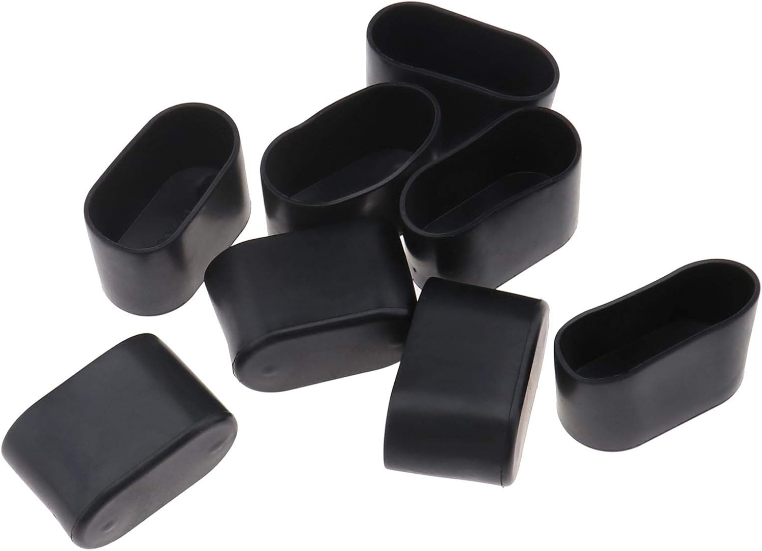 (noir) Lote de 8 protectores ovalados para patas de mesa y sillas ...