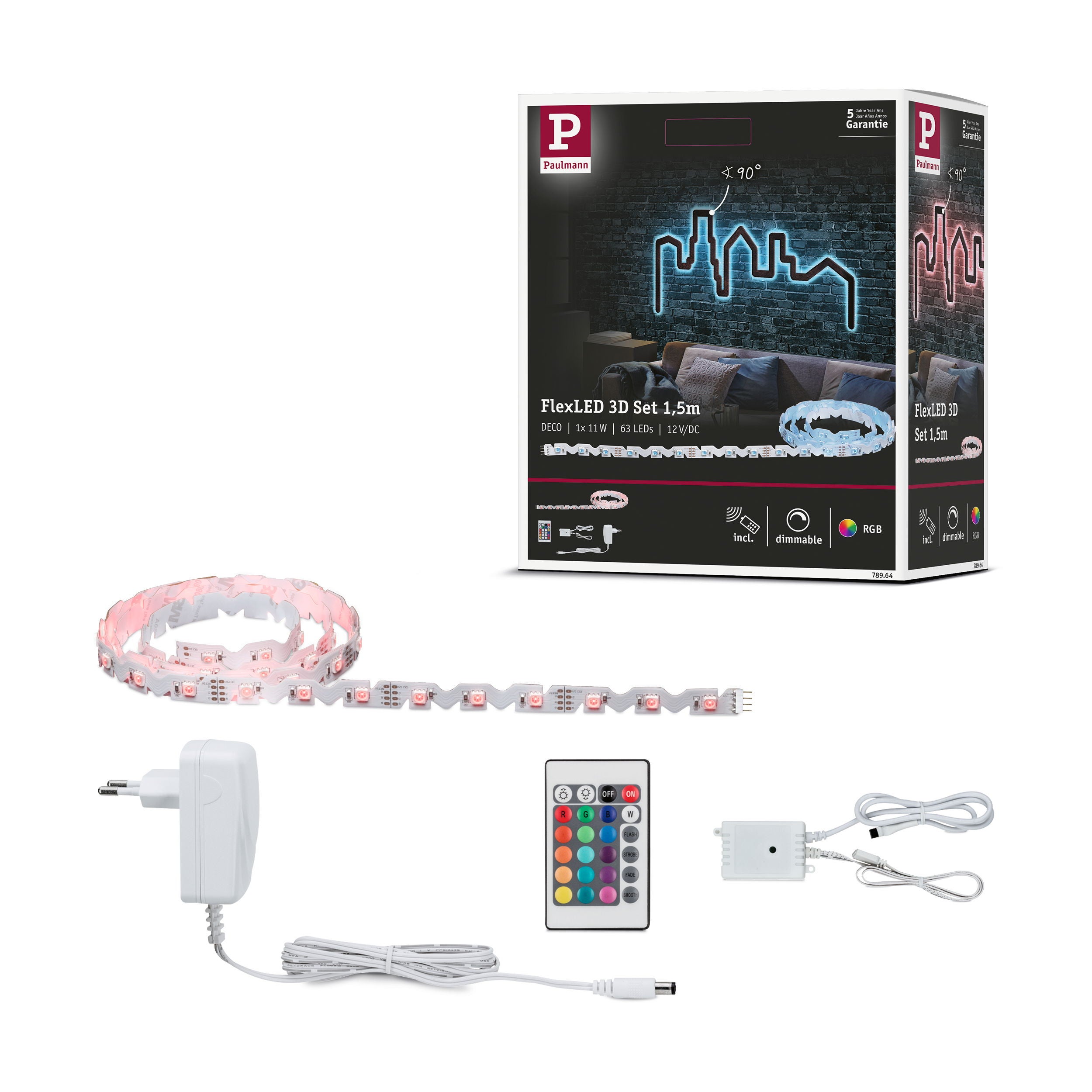 FlexLED Strip 3D LED 1,5m 11W 42 LEDs/m RGB 12VA | Leroy Merlin