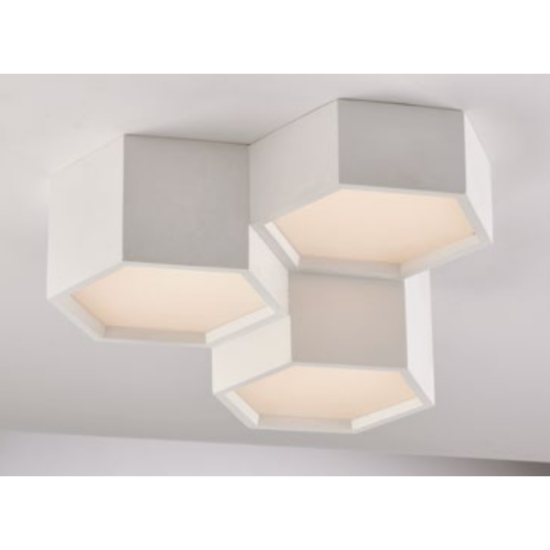 "Plafonnier LED VORTEX en plâtre blanc à peindre 36W avec interrupteur ...