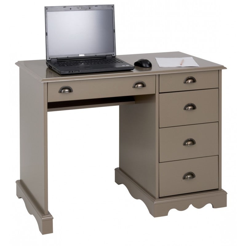 Bureau Taupe 5 Tiroirs Style Anglais | Leroy Merlin