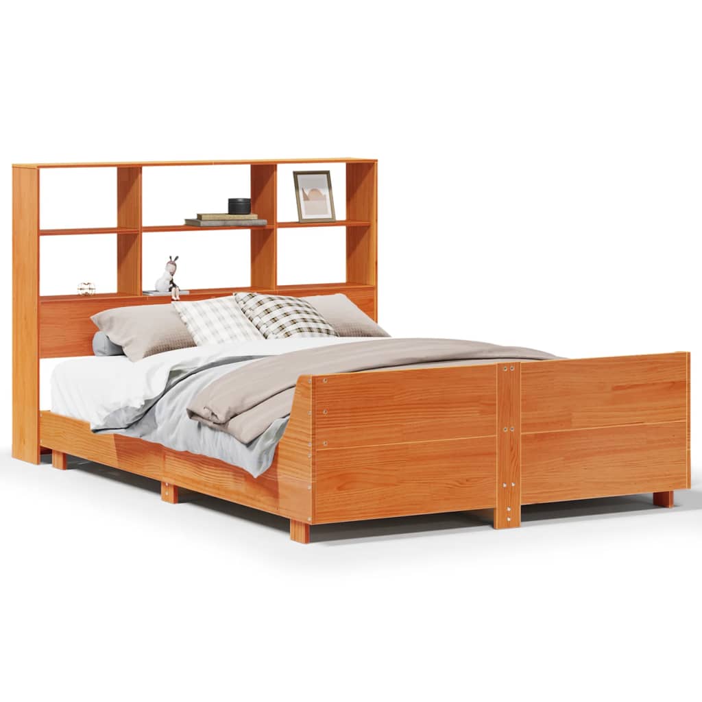 Lit Double | Lit Adulte | Cadre de lit sans matelas cire marron ...