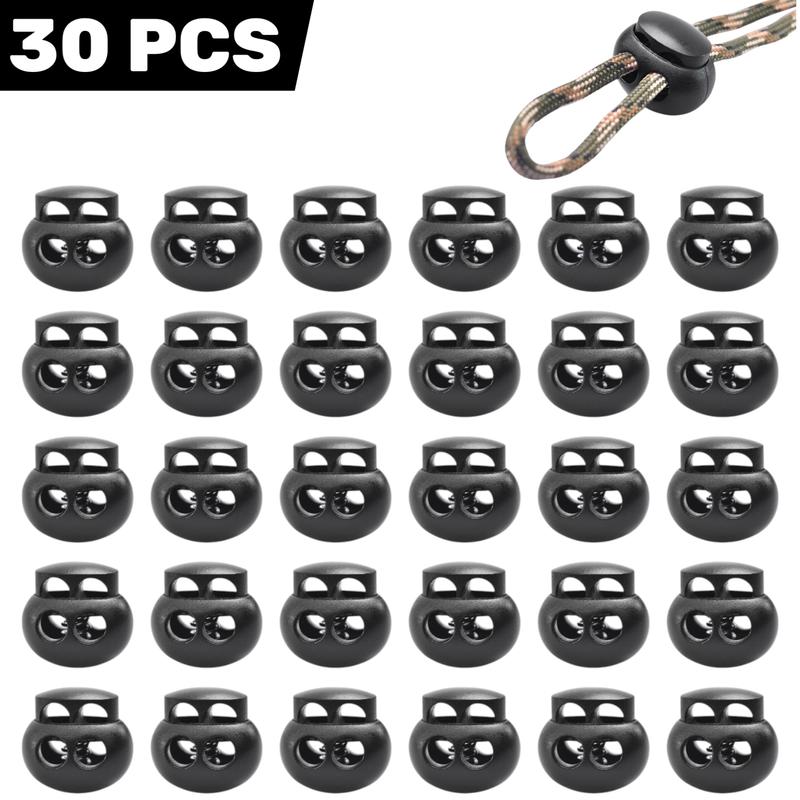 30 pièces arrêt-cordons à ressort, clips à double trou ronds en ...