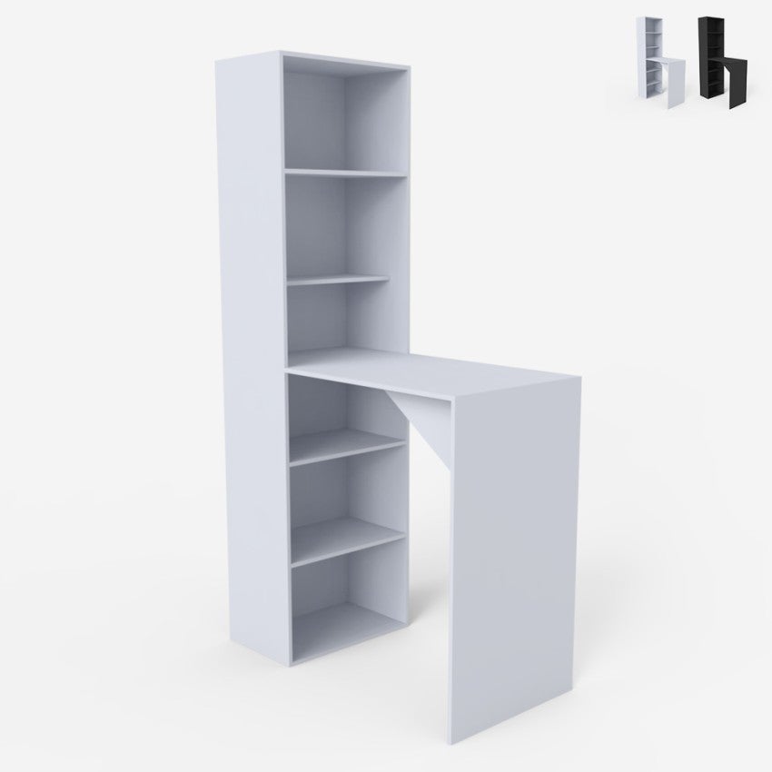 Mueble bar moderno mesa alta para taburete con estantes h109 Tanul ...