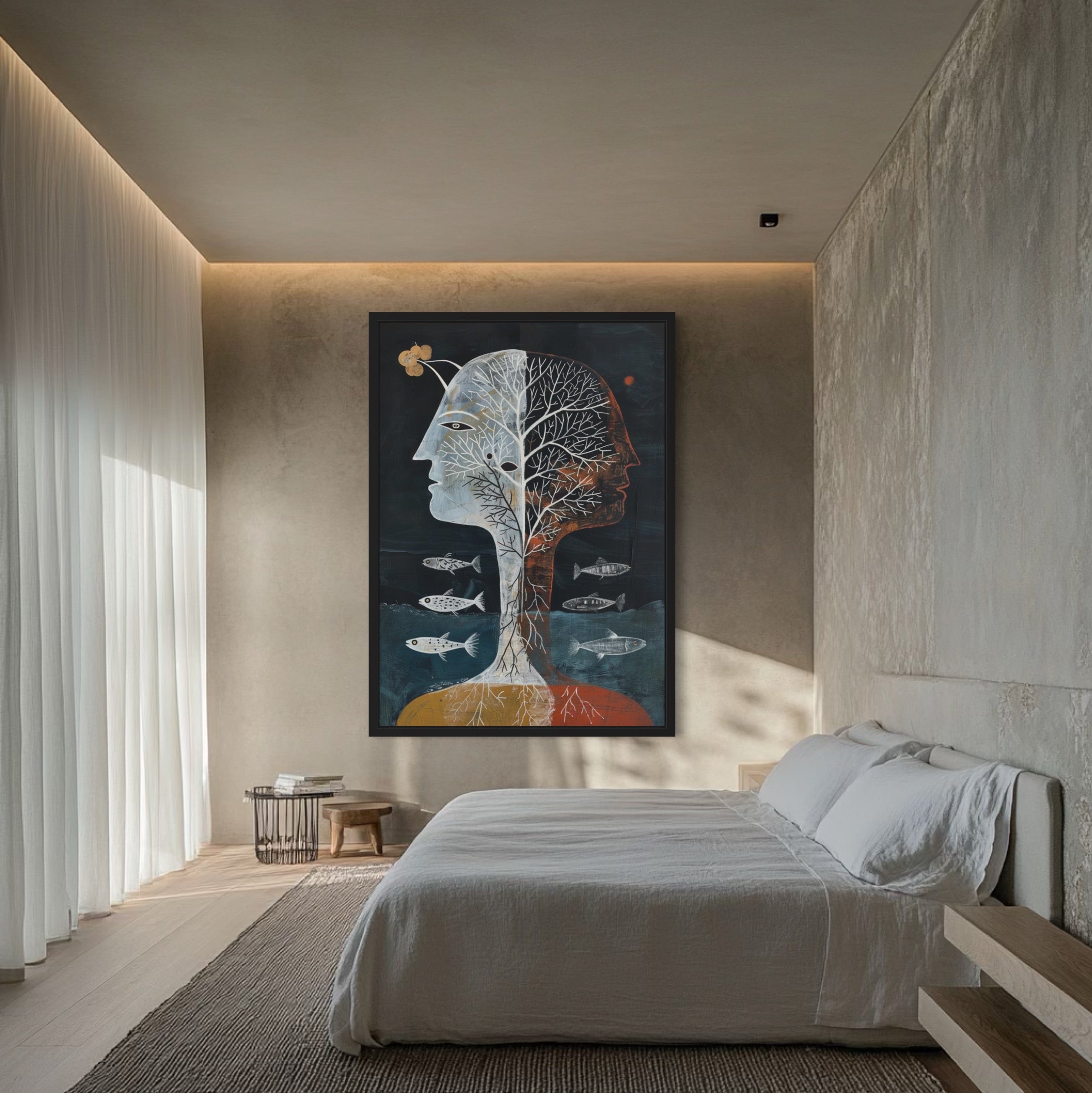 Estampe à encadrer, 70 x 100 cm. POLARTE-E « Synapse au temps des ondes ...