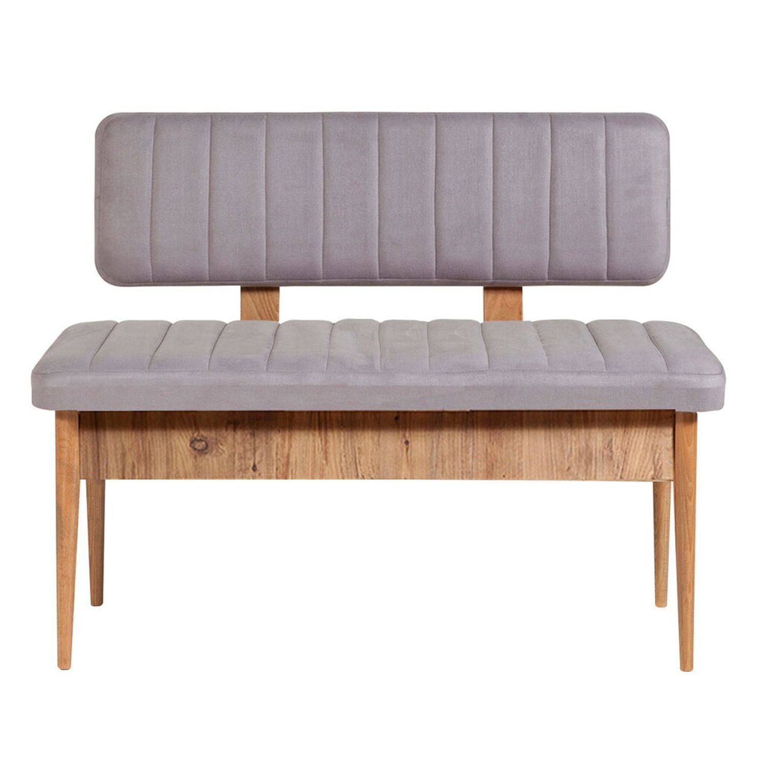 Banquette-coffre capitonnée avec dossier L110cm Scamnum Bois clair et ...