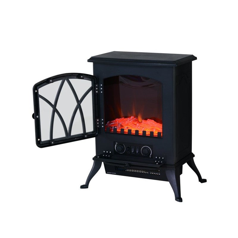 Cheminée électrique ABEL noire | Leroy Merlin