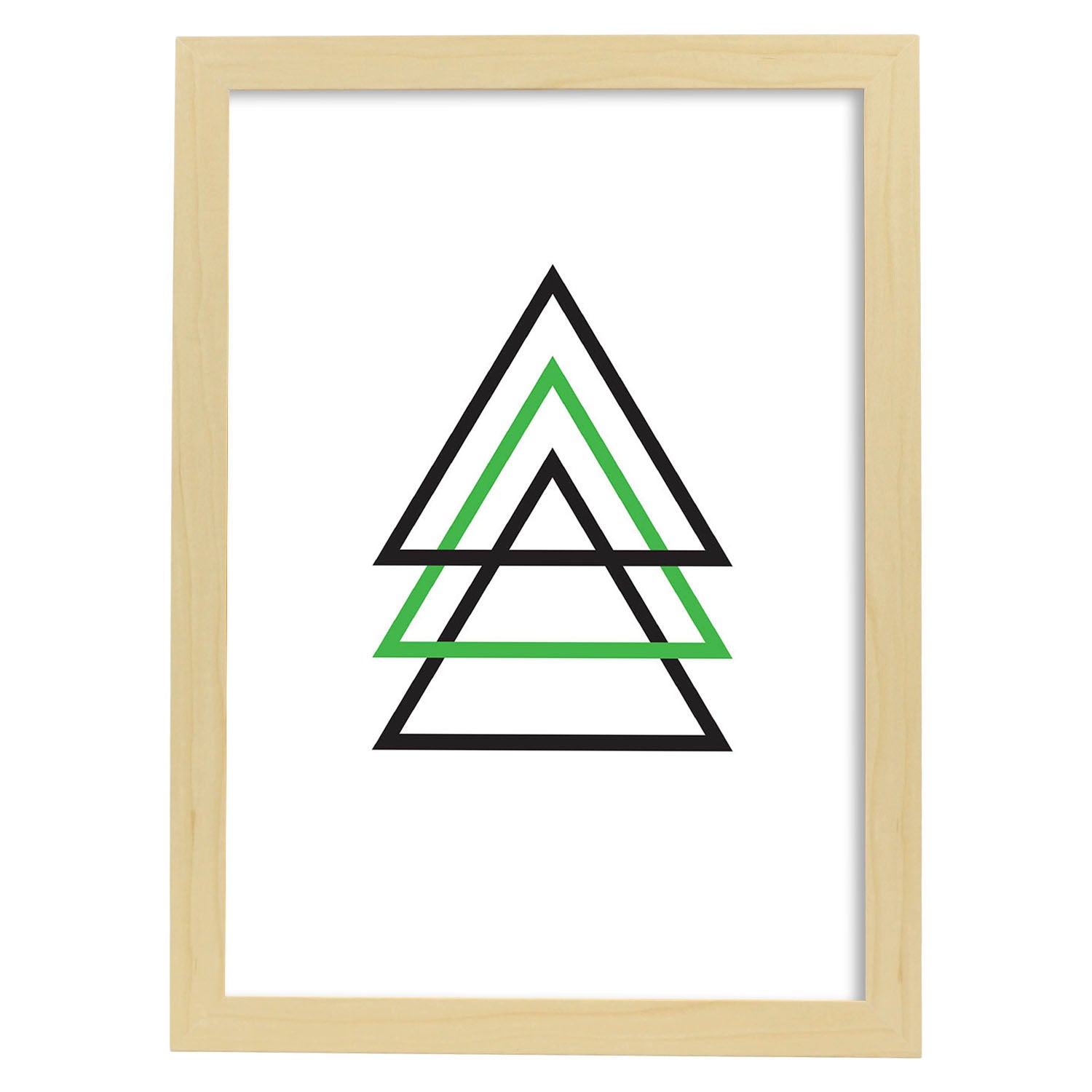 Poster Con Dibujo Nordico De Lineas. Lamina Dos Y Verde, Ilustrada Con ...