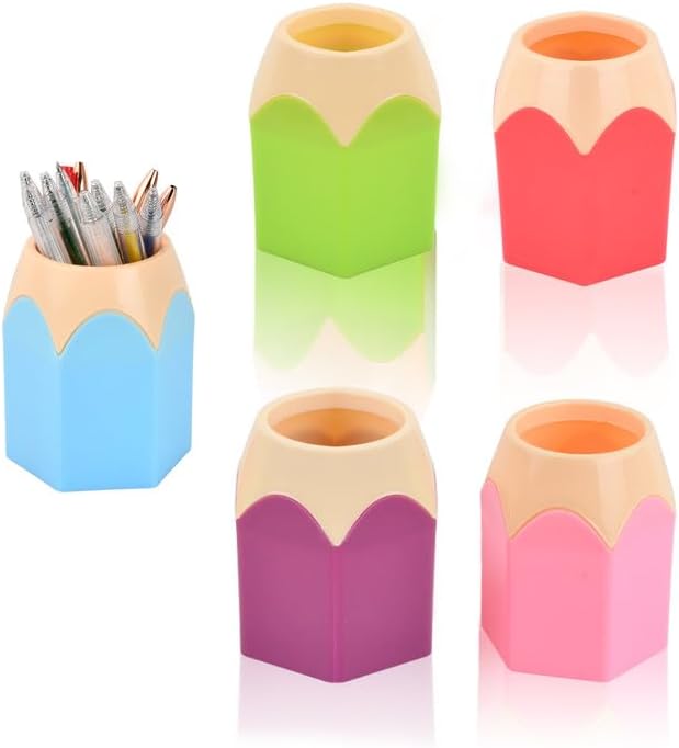 5 Pieces Pencil Pot in the Shape of Colored Pencil | Leroy Merlin