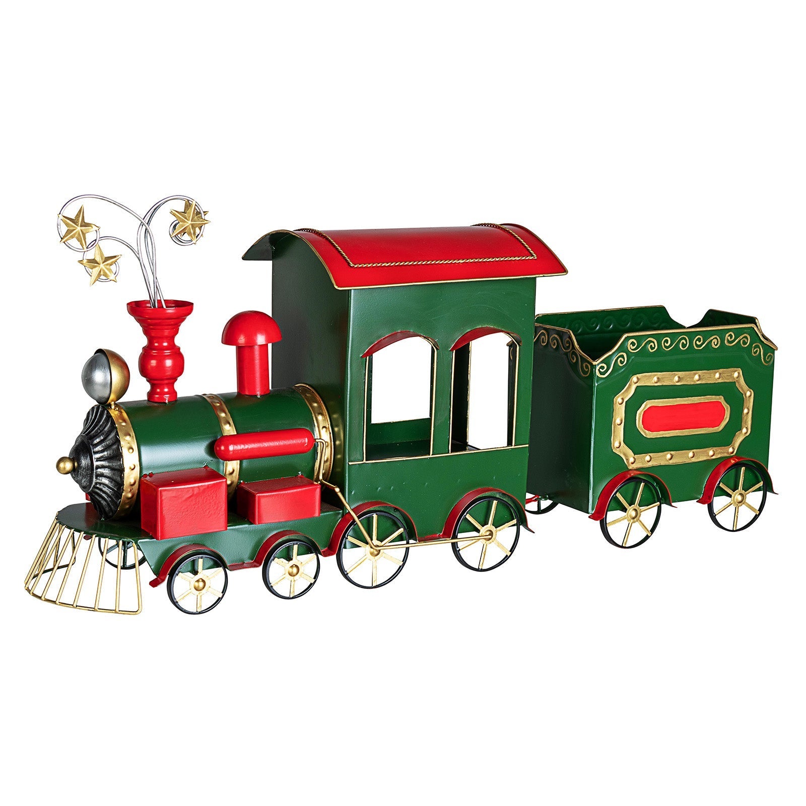 Vintage Green train set with tin wagon Christmas decoration 86 cm ...