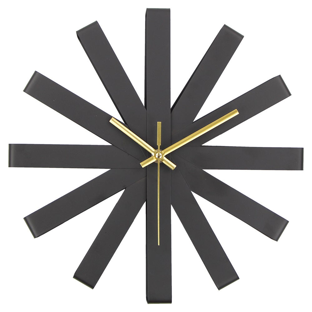 Modern Stainless Steel Ribbon Wall Clock Silent Movement, Easy to Read ...