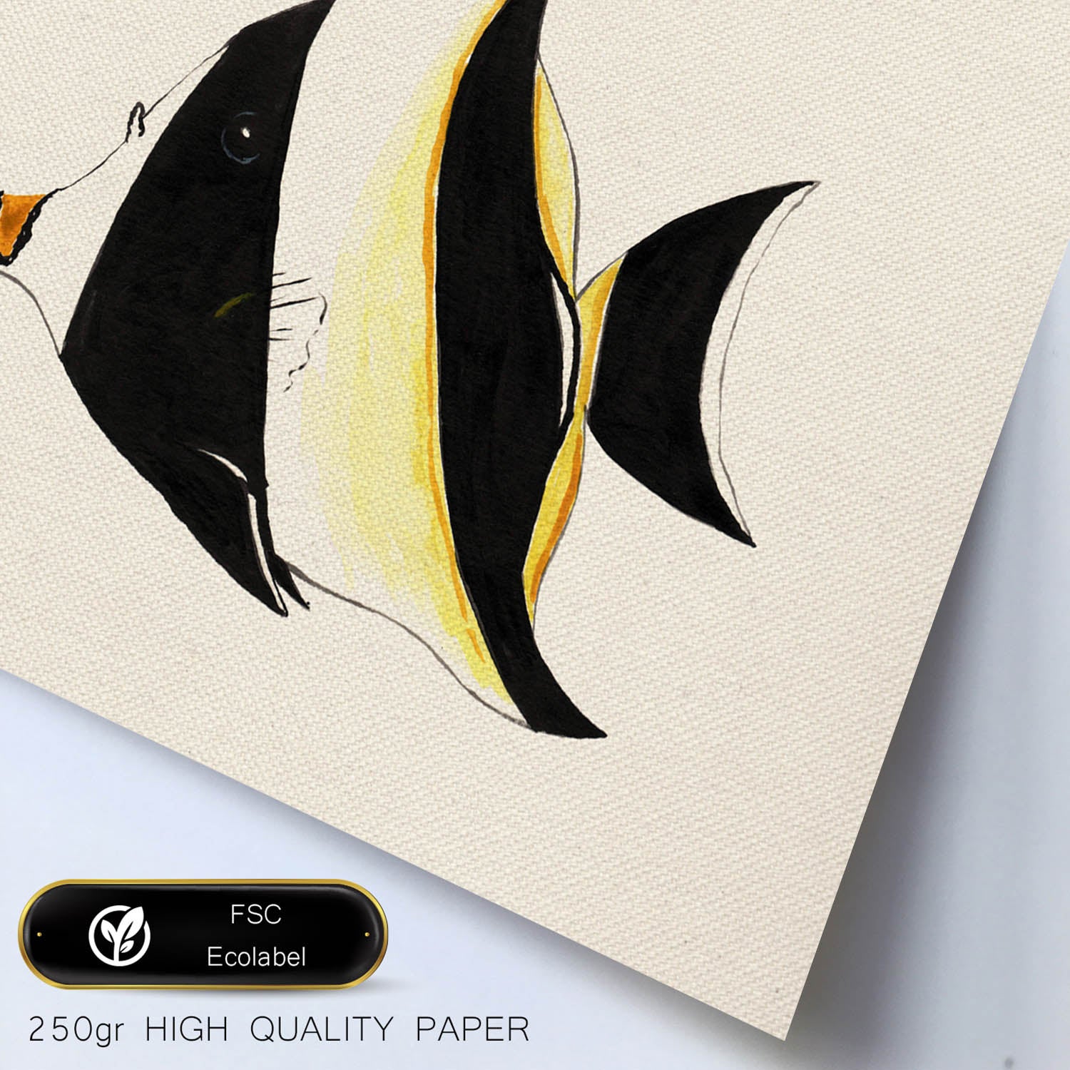 Carré Avec Des Dessins De Poisson. Fiche De Poisson Rayado, Illustrée ...