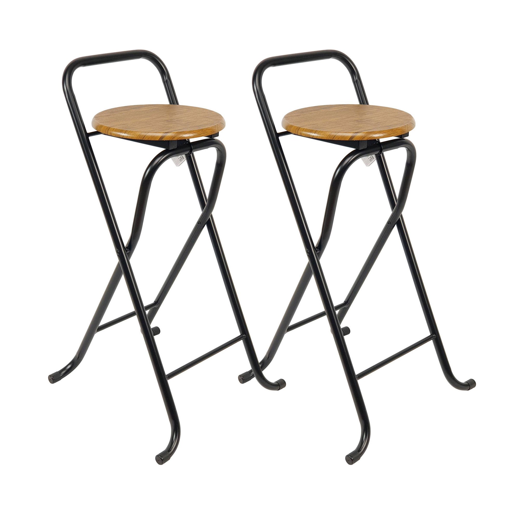 Pack de 2 Taburetes Plegables con Respaldo de Metal y Madera - Ideal ...