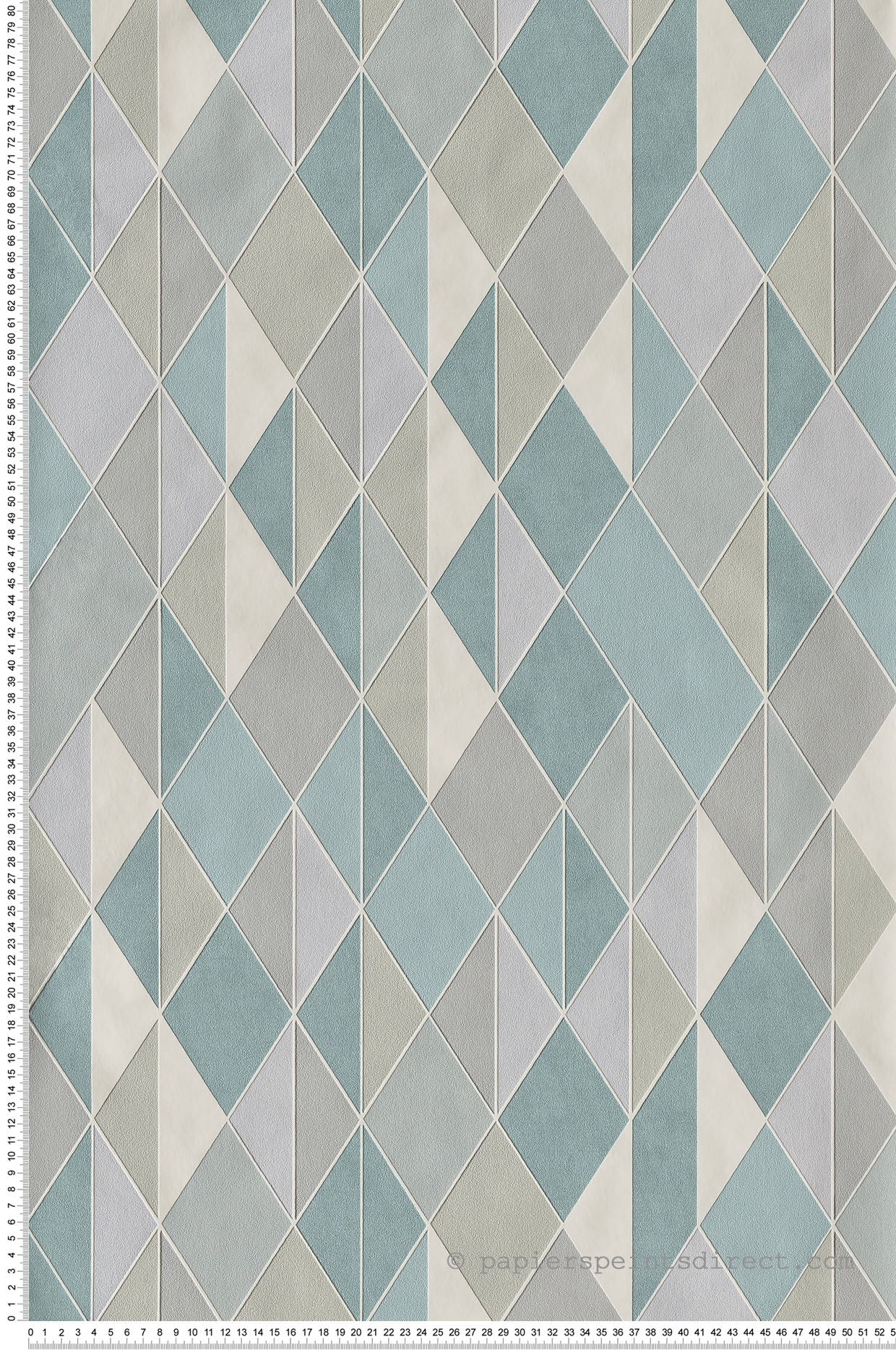 Papier peint expansé sur intissé - Scandinave - Triangle vert d'eau ...