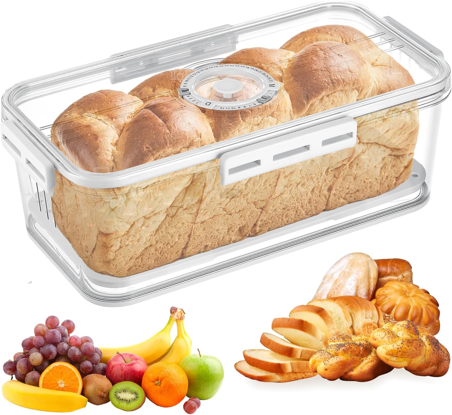 Panera hermética, caja para galletas, recipiente de almacenamiento para ...