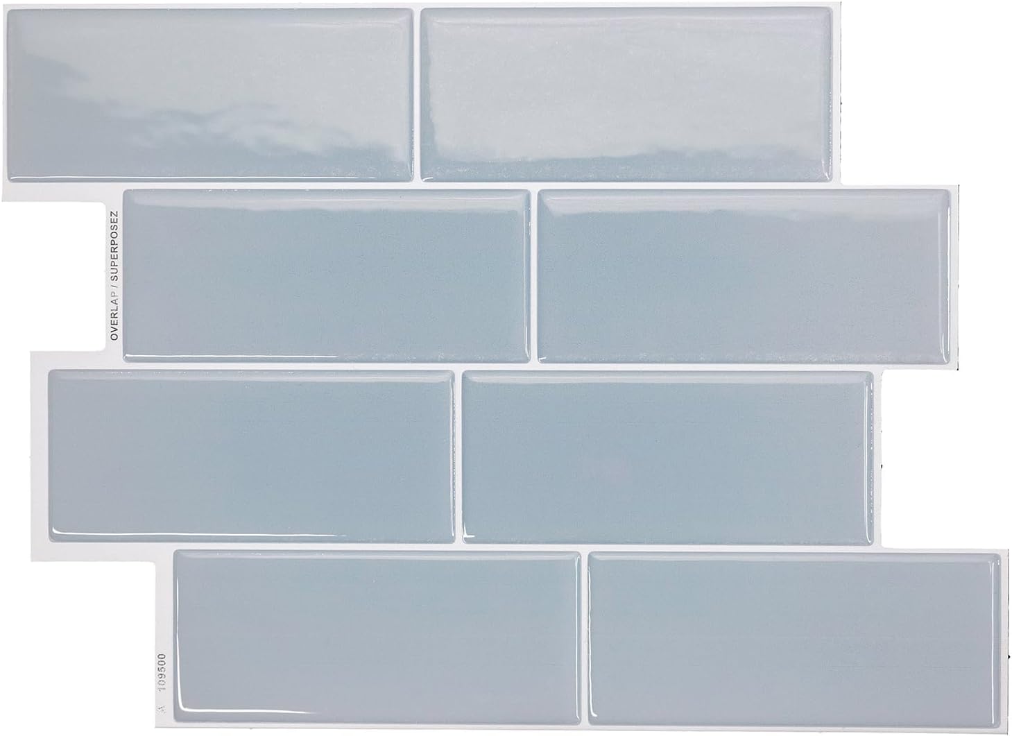 Adhesivo de pared que imita azulejos de cerámica azul, 29,4 x 21,4 cm ...