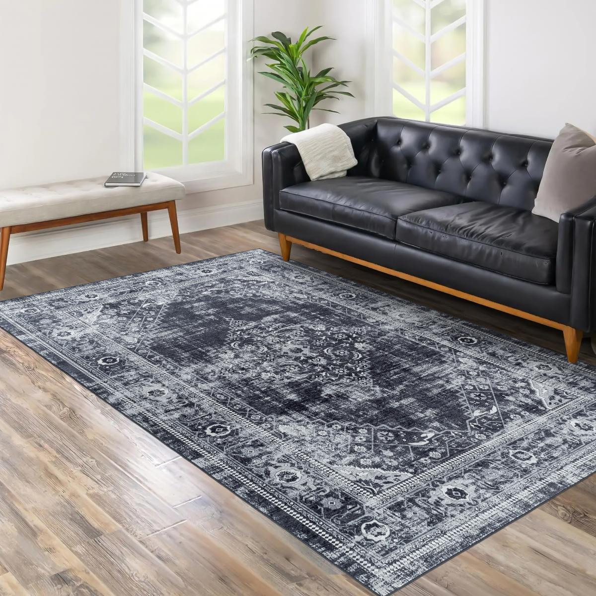 Tapis orient style AKIAK 200x290 noir OEKO-TEX® | Leroy Merlin