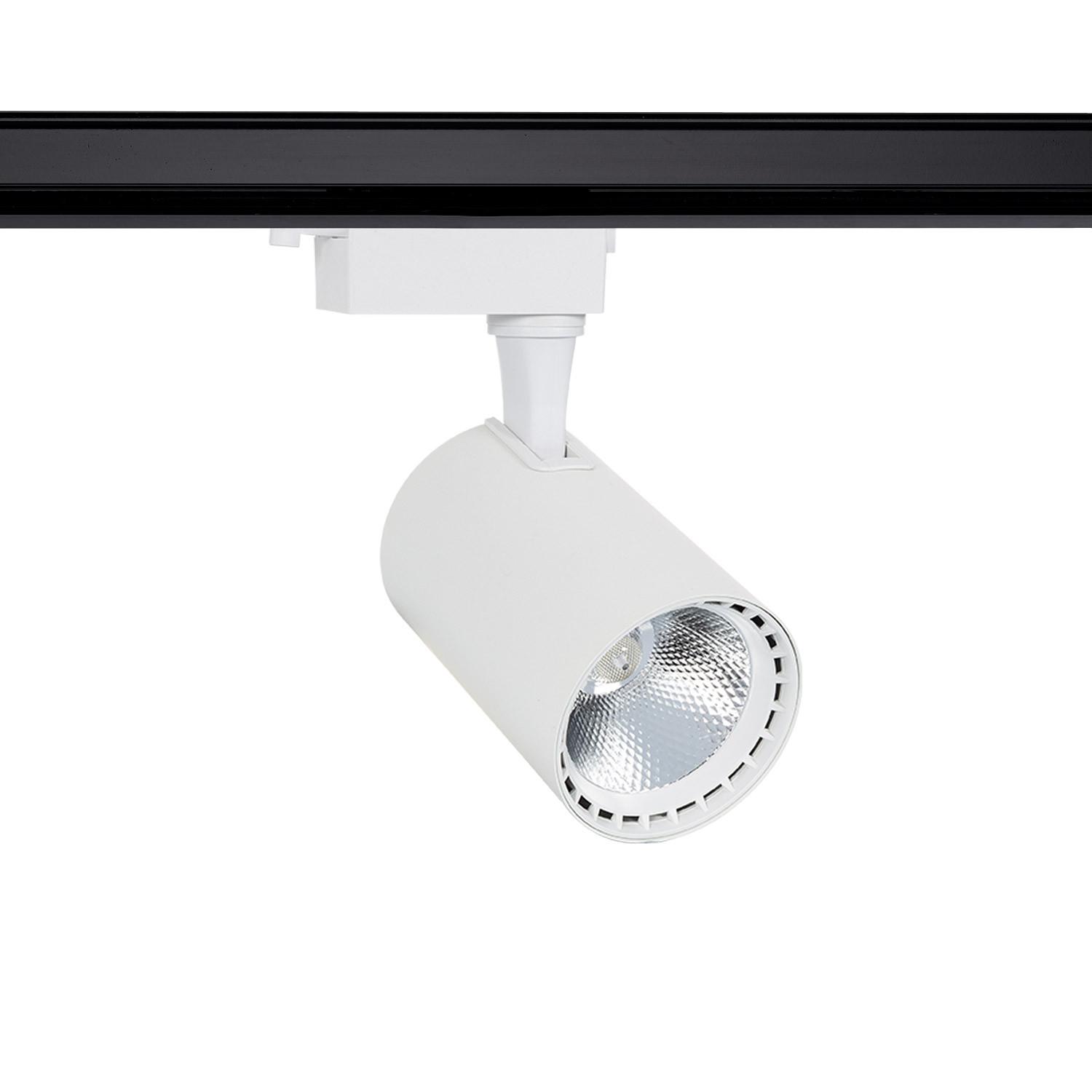 Spot LED sur Rail Monophasé 30W Bron Blanc Blanc neutre 4000K | Leroy ...