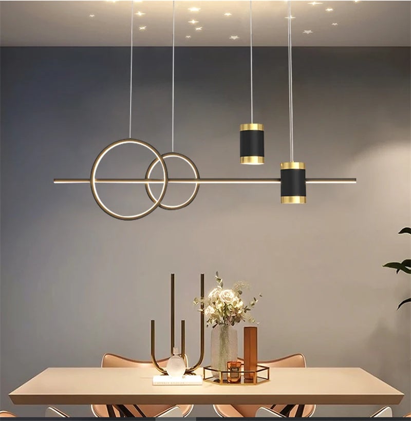 Lámpara colgante LED regulable,base cuadrada,lámpara colgante circular ...