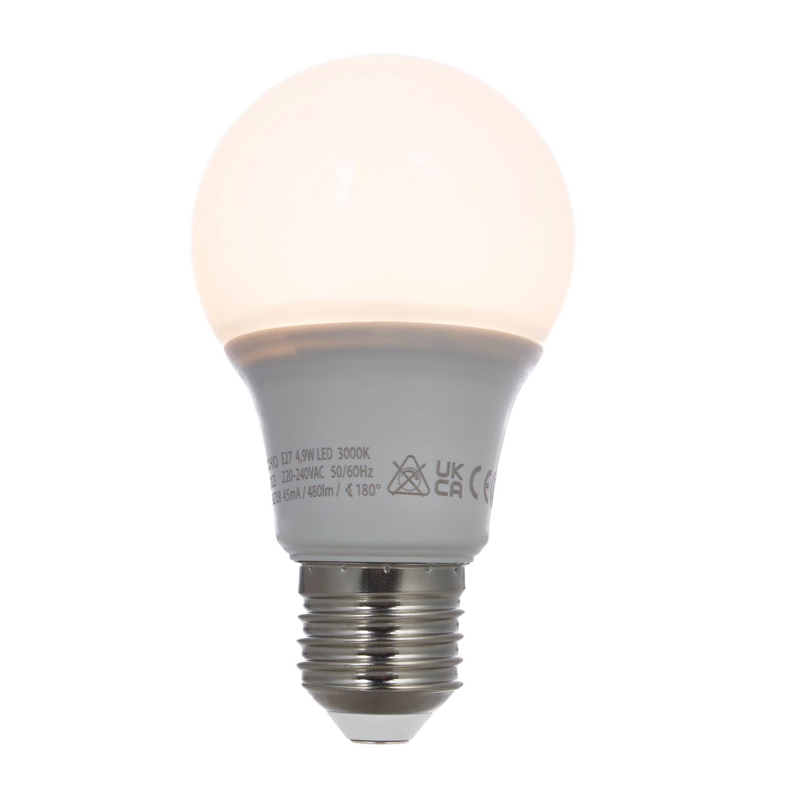 Arcchio Bombilla LED E27 A60 4,9W opal 3.000K 480 lm, bombilla ...