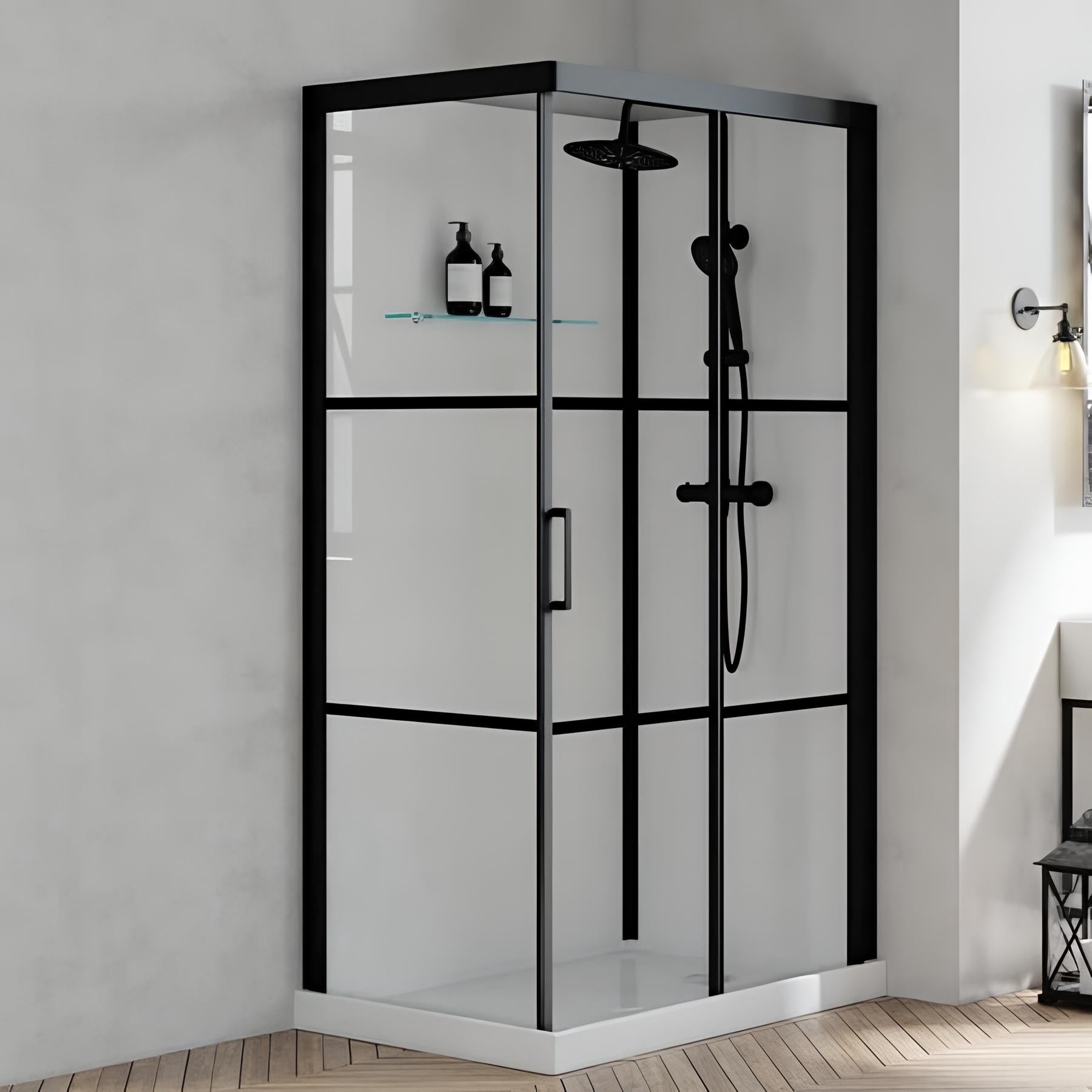 Cabine de douche KINEDO BROOKLYN FACTORY 120x90 installation en angle 1 ...