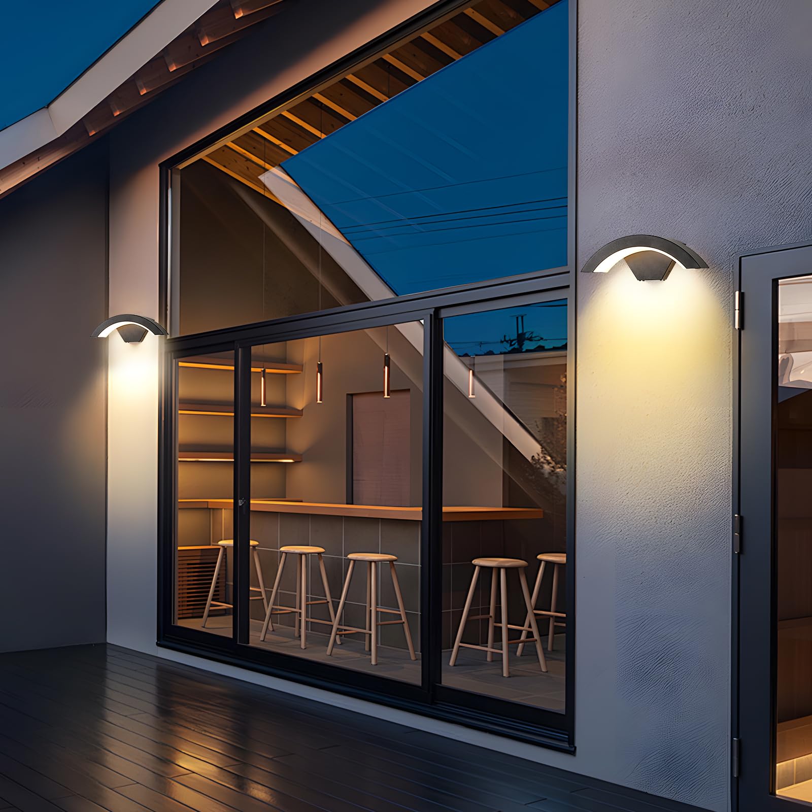 Applique murale d'extérieur 24 W, 2 appliques murales modernes en ...