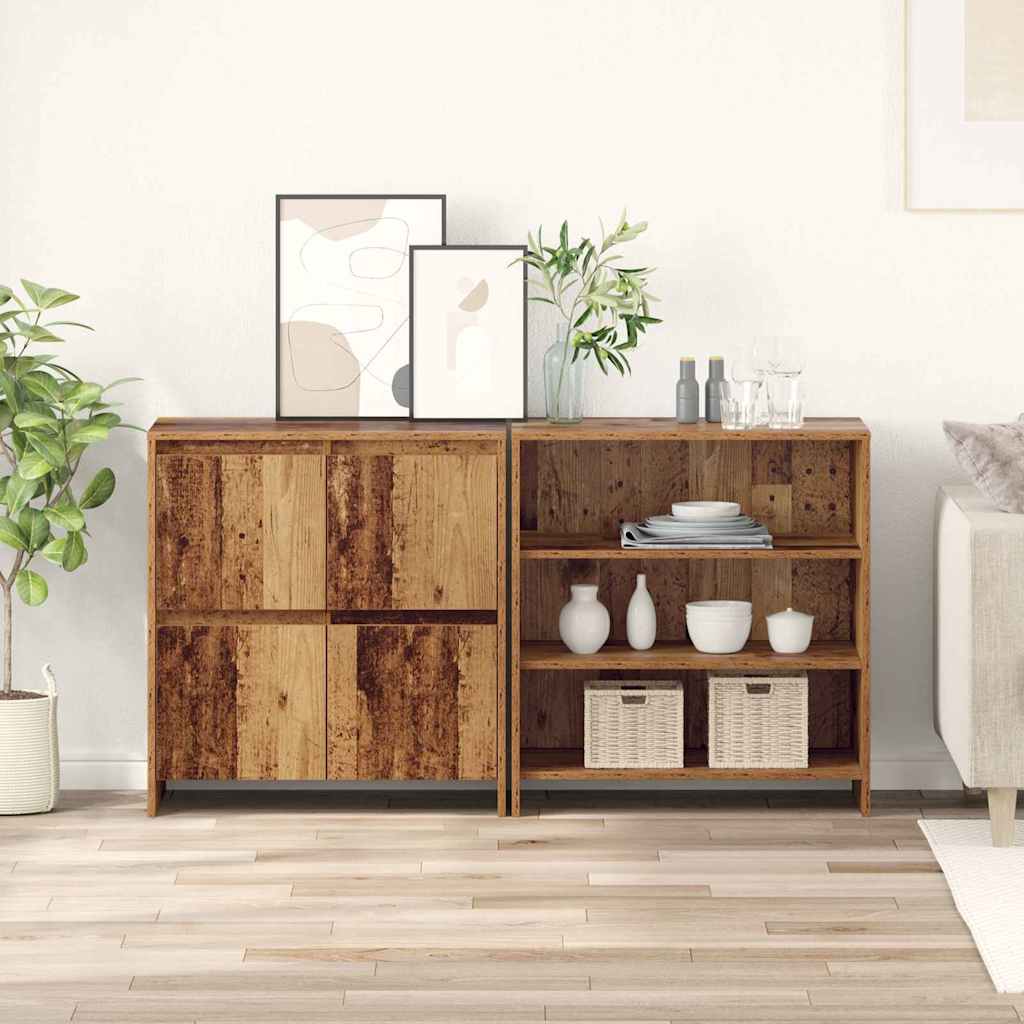 Buffet 2 pcs Bois ancien 70 x 41 x 75 cm Bois d'ingénierie | Leroy Merlin