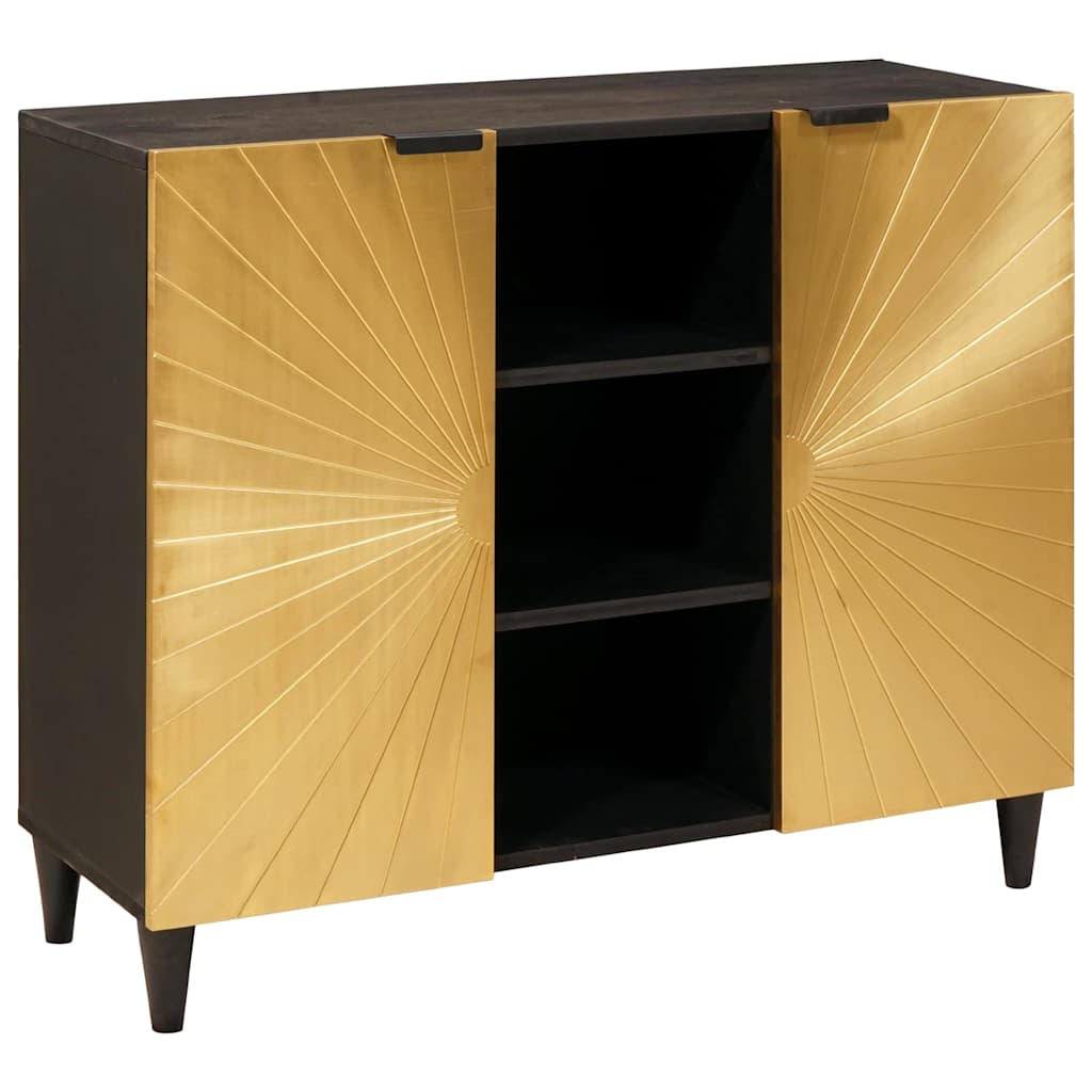 Maison Exclusive - Meuble d'appoint avec étagère Noir et or 90 x 33,5 x ...