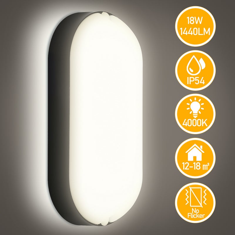 Lámpara LED para cuarto húmedo 10x 15W Lámpara ovalada para sótano ...