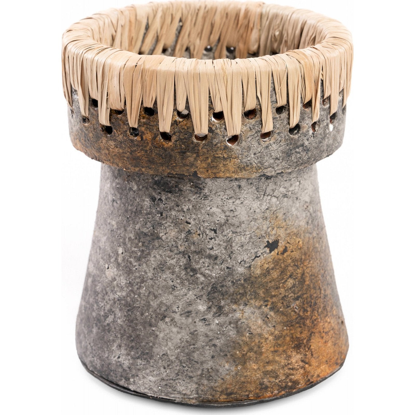 Porte-bougie Pretty 13 x 13 x 16 cm Porte-bougie gris antique et ...