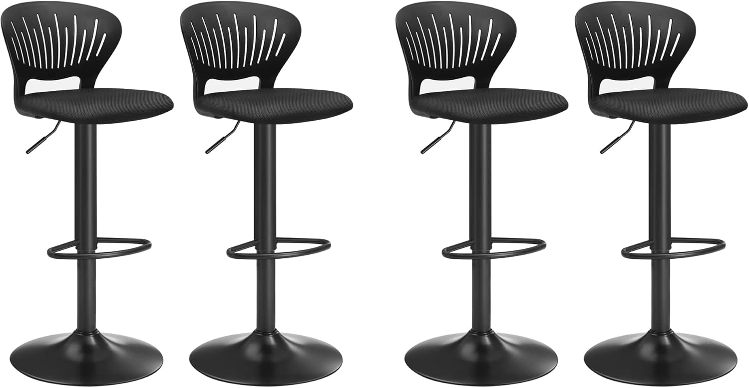 Tabourets De Bar, Lot De 4, Hauteur Réglable, Noir | Leroy Merlin