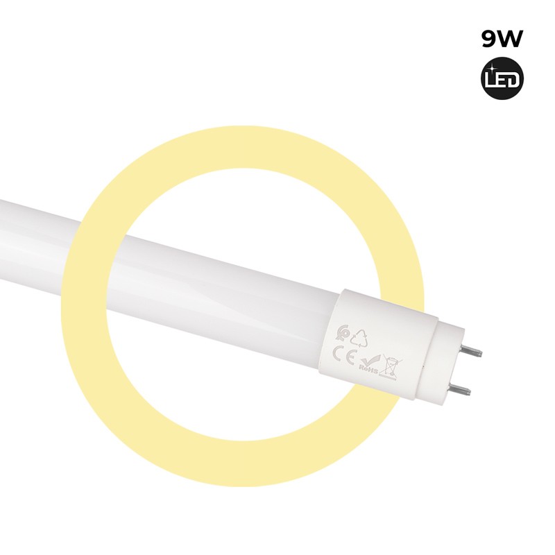 Tubo LED T8 60cm 9W Alta eficiencia 140LM/W - Blanco Cálido | Leroy Merlin