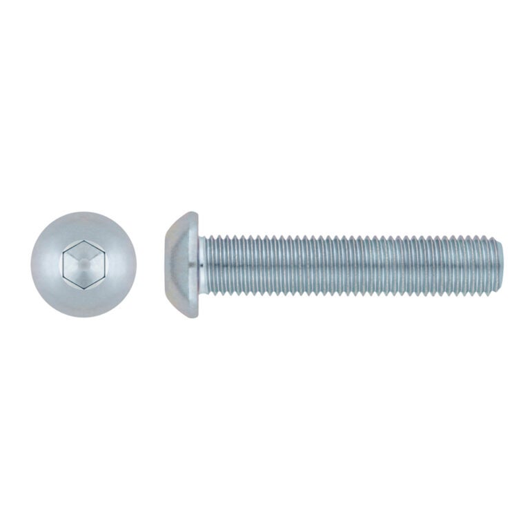 Tornillo allen con cabeza redonda de acero calidad 10.9. ISO 7380 Cincado M6 x 12 (caja de 250 ...