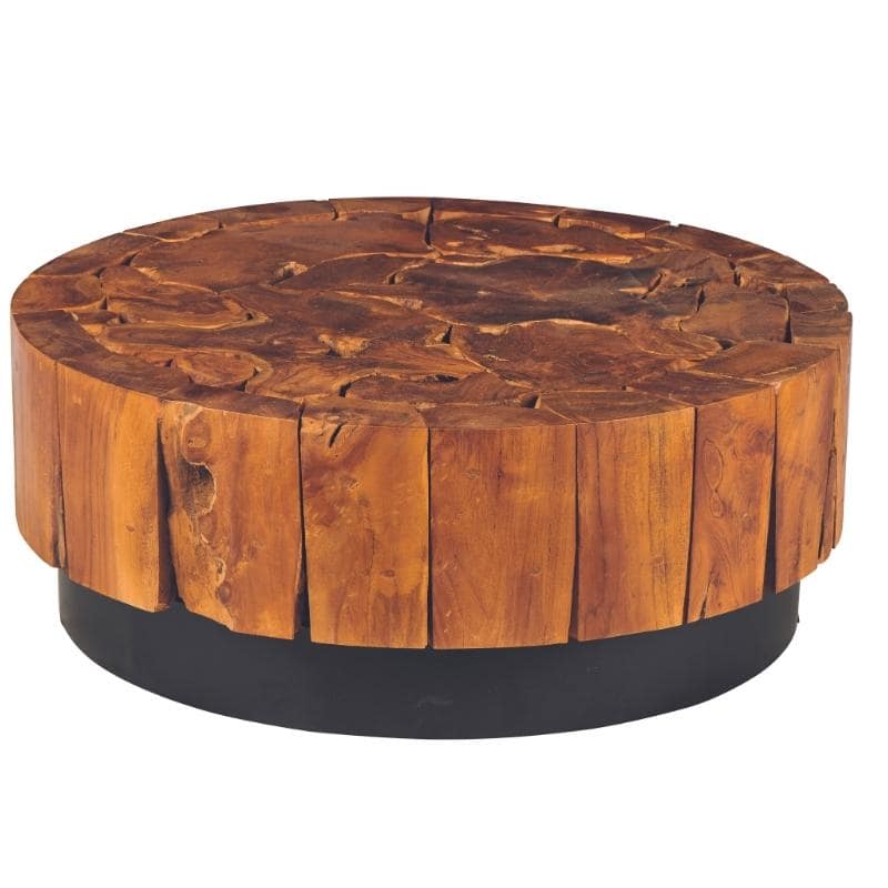 Table basse ronde teck massif recyclé Ø80cm Casita MELINA DKTABA 5 - L ...