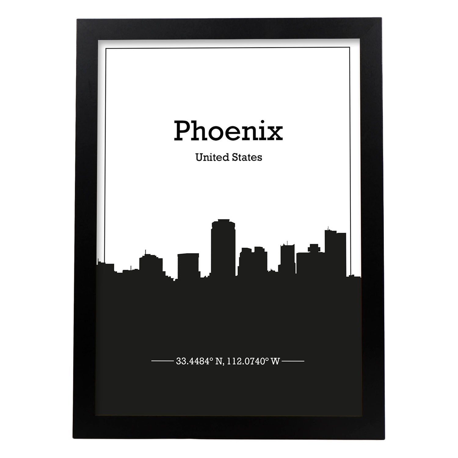 Phoenix Map - Usa. Skyline Stices De Villes Aux États-unis, Au Canada ...