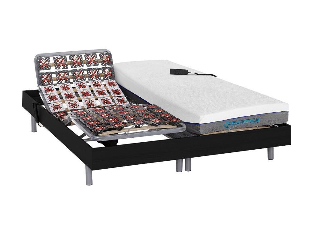 Lit électrique de relaxation tout plots + matelas mémoire de forme - 2 ...