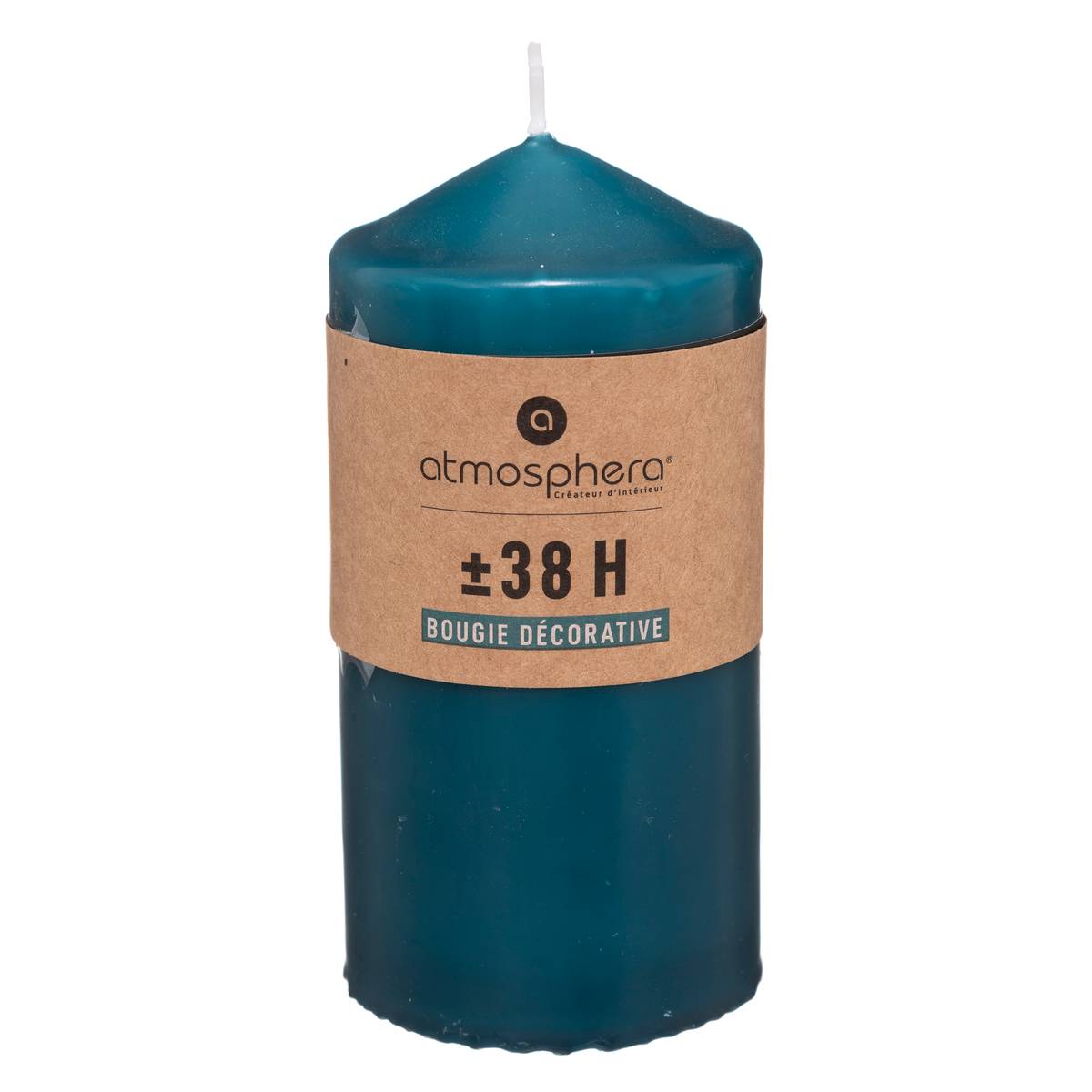 Bougie bleu canard - 395g - Atmosphera créateur d'intérieur | Leroy Merlin