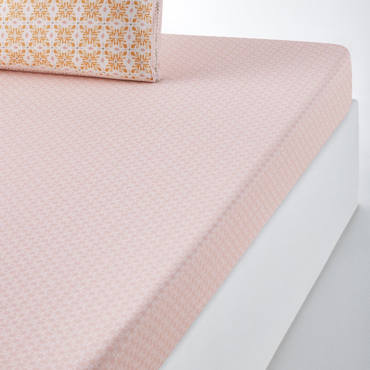 Drap housse imprimé Gardenia - Imprimé rose - 140 x 190 cm | Leroy Merlin