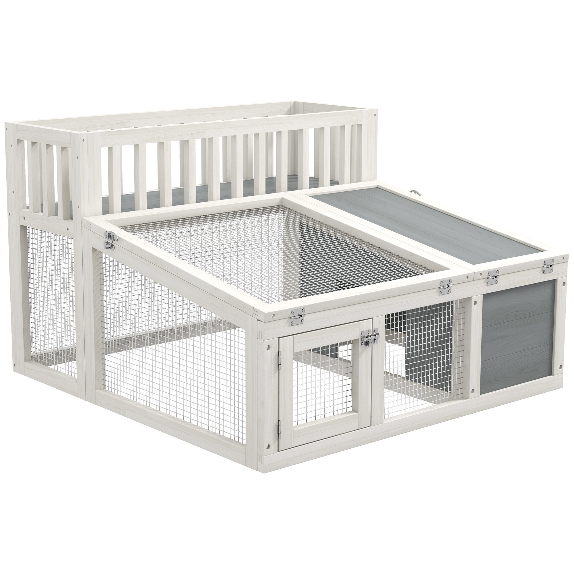 Clapier cage lapin design - espace déco, niche, enclos, portes - bois ...