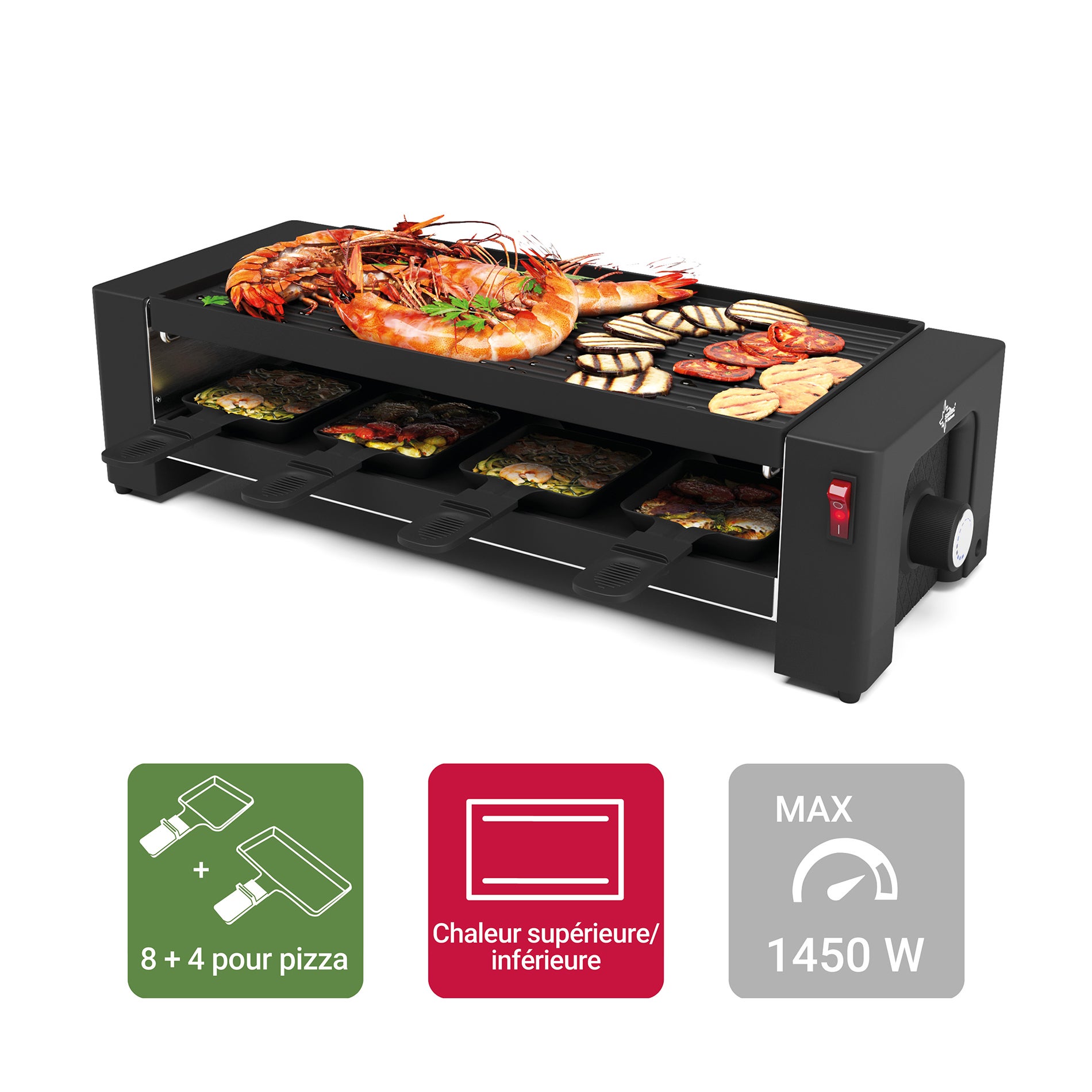 Appareil À Raclette-pizza-plancha Rac-8625 Turbo Raclette | Leroy Merlin